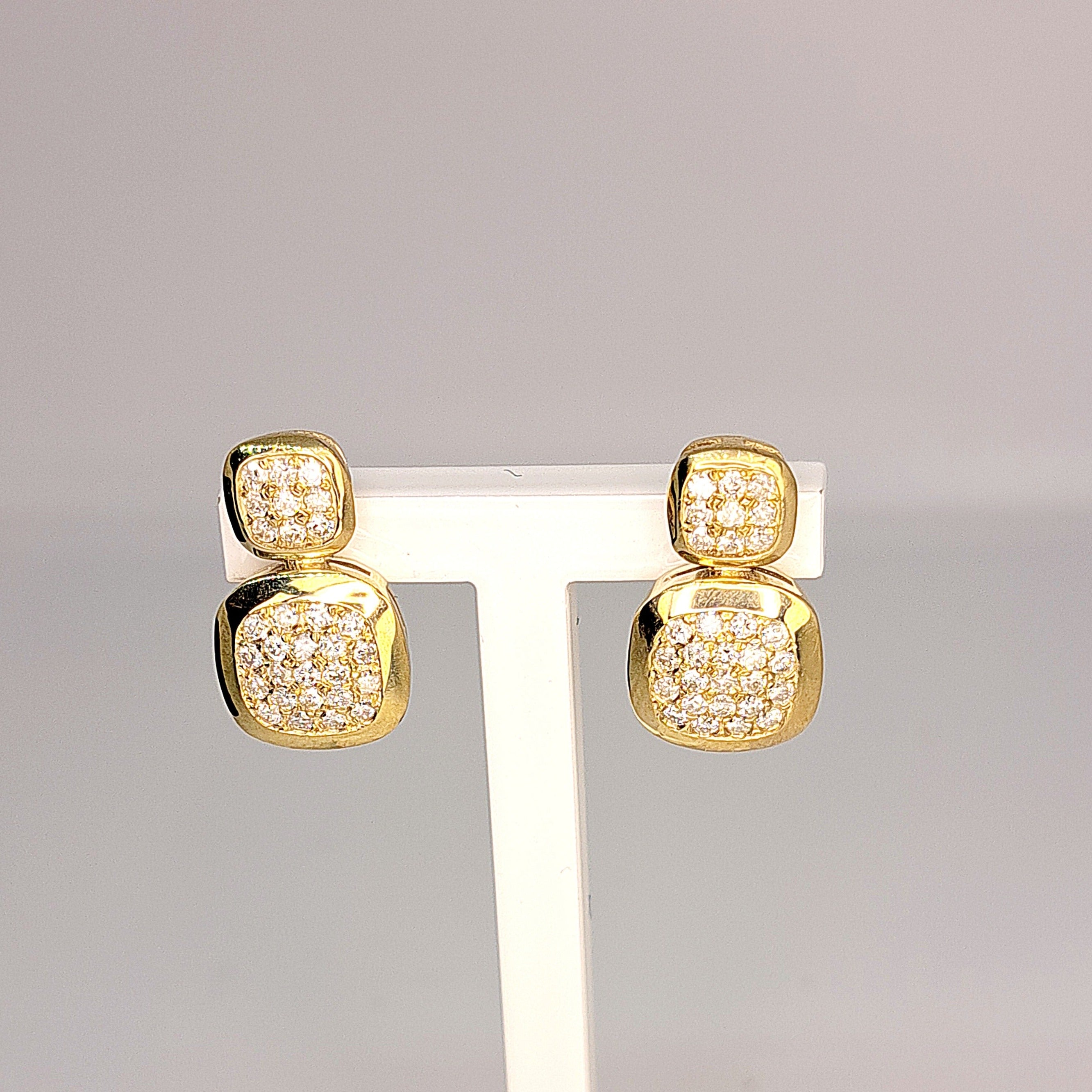 Gold Diamond Square Earrings | Ciaran O Flynn | Dungarvan – Ciaran O ...