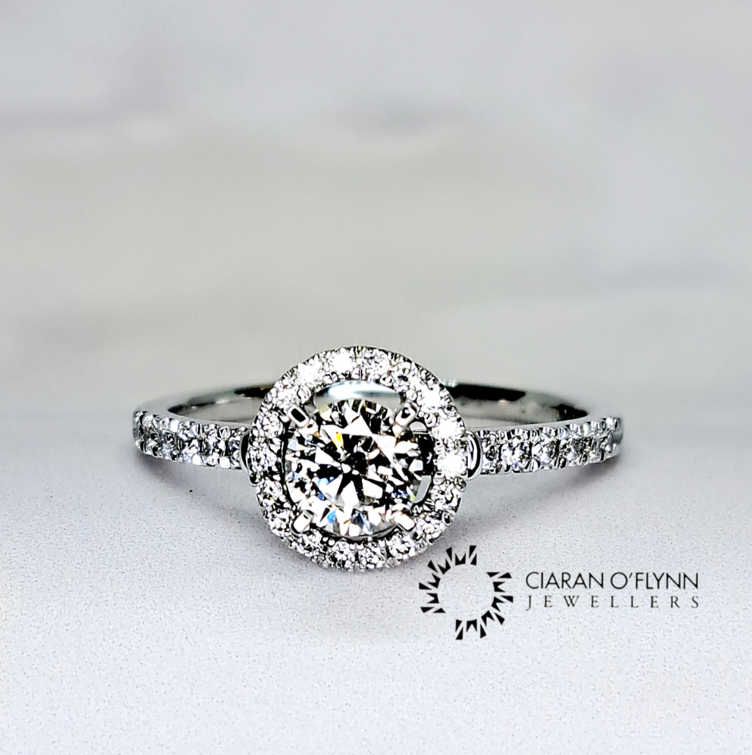 White Gold Halo Diamond Ring | Ciaran O Flynn | Dungarvan – Ciaran O ...