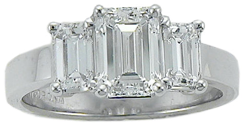 Diamond Emerald cut Trilogy Engagement Ring – Ciaran O Flynn Jewellers