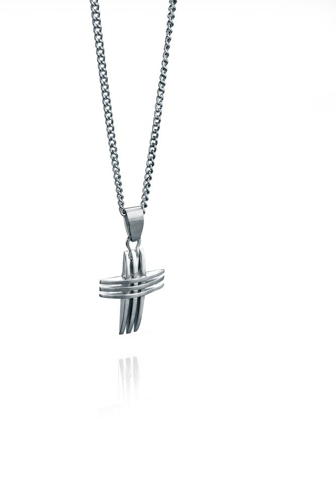 Stainless Steel Triple Cross Pendant – Ciaran O Flynn Jewellers